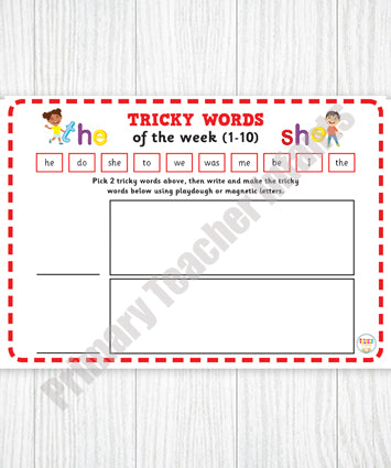 Tricky Words - Write and Make Bundle 1-60 plus an editable sheet ...
