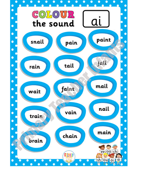 Colour the Sound Worksheet – Primary Teacher Infants