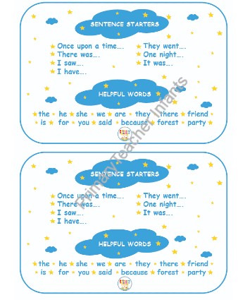 Sentence Starter Sheet – Primary Teacher Infants